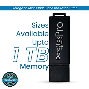 Centon Electronics MP Valuepack USB 3.2 Gen1 DataStick Pro Flash Drive, 8 GB, 5 USB Flash Drives, 5 Pack, Black
