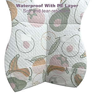 SUNVENO Disposable Bibs, Cute Baby Bib Waterproof for Toddlers with Adjustable Fastener, Individual Packaged, 60 Pieces