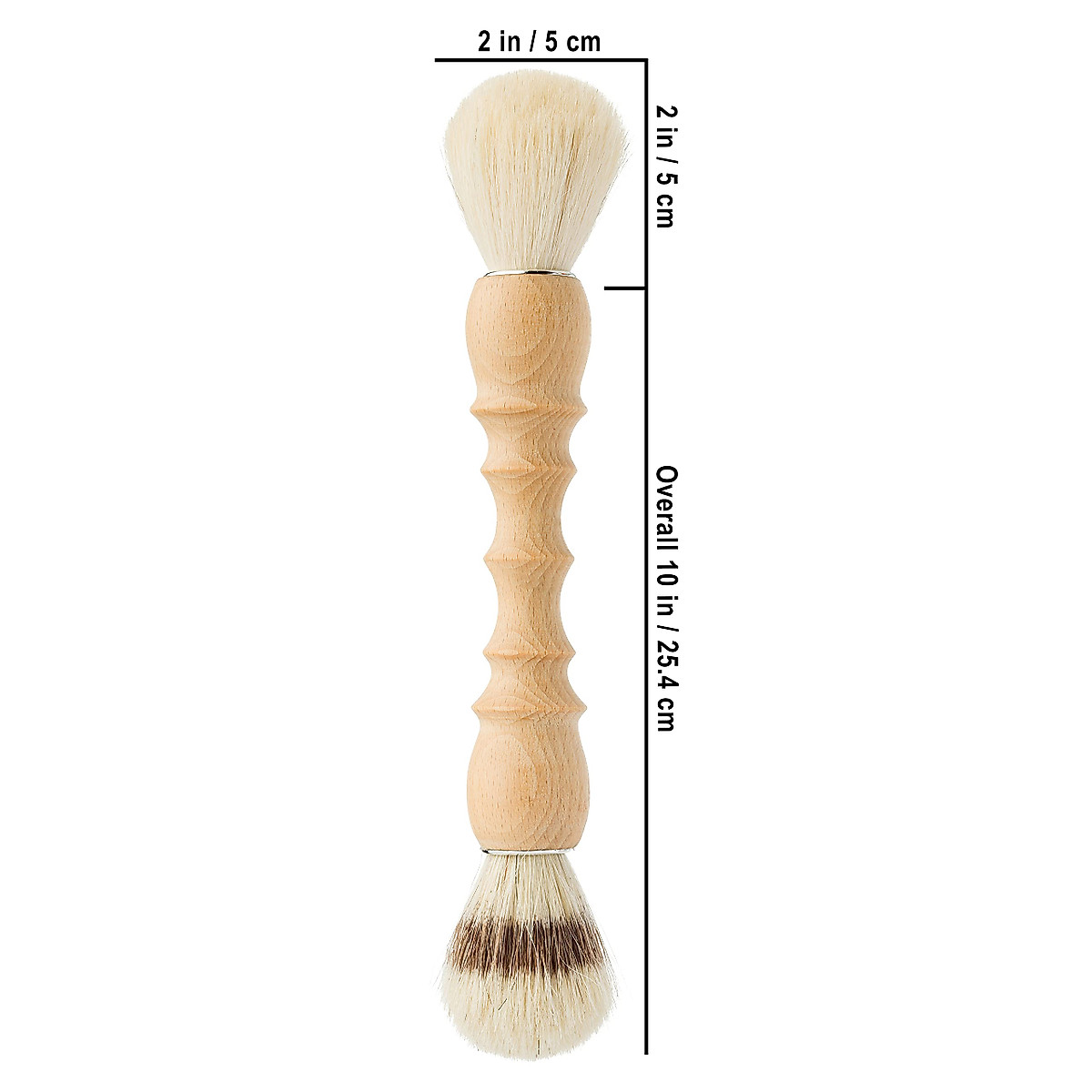 Redecker Double Dust Brush with Oiled Beechwood Handle, Goat Hair and Pig Bristle Brush Heads, Made in Germany