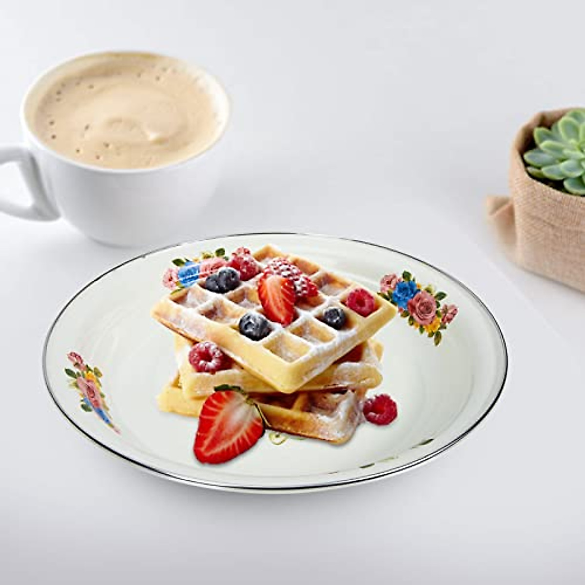 Hemoton Unbreakable Enamel Plates Enamel Plate Fruit Plate 2pcs Enamel Fruit Platter Vintage Salad Plate Enamel Washing Platter Enamel Trays Enamelware Serving Platter (30cm/ 11.8inch)