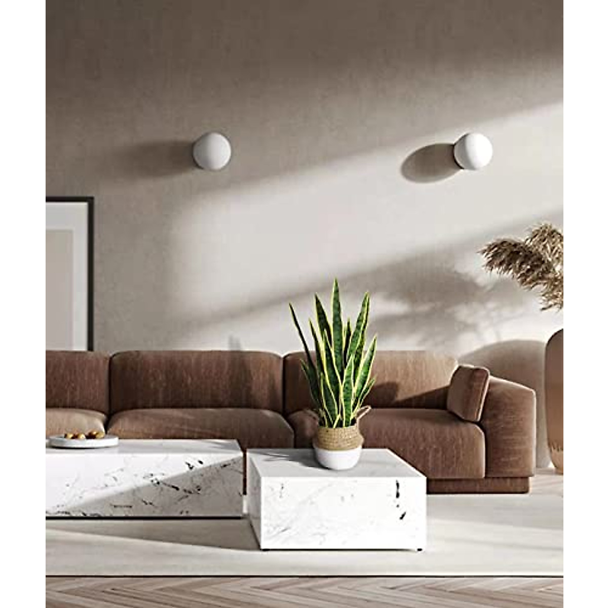 Artificial Snake Plant, 27" Fake Sansevieria with Basket, Faux Plants for Indoor Home Office Store Decoration, Perfect Faux Mother in Law Plants