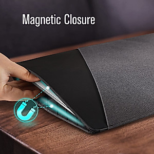 FINPAC 13 Inch Laptop Sleeve Case, Slim Handbag with Magnetic Closure for 12.9" iPad Pro 2018-2022, MacBook Air 13 2018-2022, MacBook Pro 13 2016-2022, Surface Laptop Go, Surface Pro 9/X/8/7/6, Black