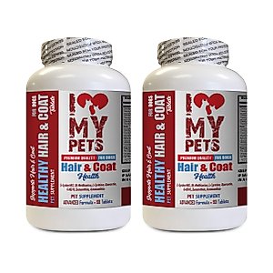 I LOVE MY PETS LLC Immune Booster for Dogs - Dog Healthy Hair and Coat - Premium Formula - Chews - Vitamin e for Dogs Skin - 120 Treats (2 Bottles)