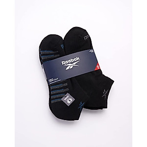 Reebok Men’s Low Cut Socks – 6 Pack Basic Cushion Low Cut No Show Socks for Men - Men's Athletic Socks (Size: 6-12.5), Size 6-12.5, Jet Black