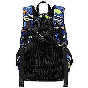 Abshoo Cute Lightweight Little Kids Backpacks for Boys and Girls Preschool Backpack With Lunch Bags(Dinosaur Navy)