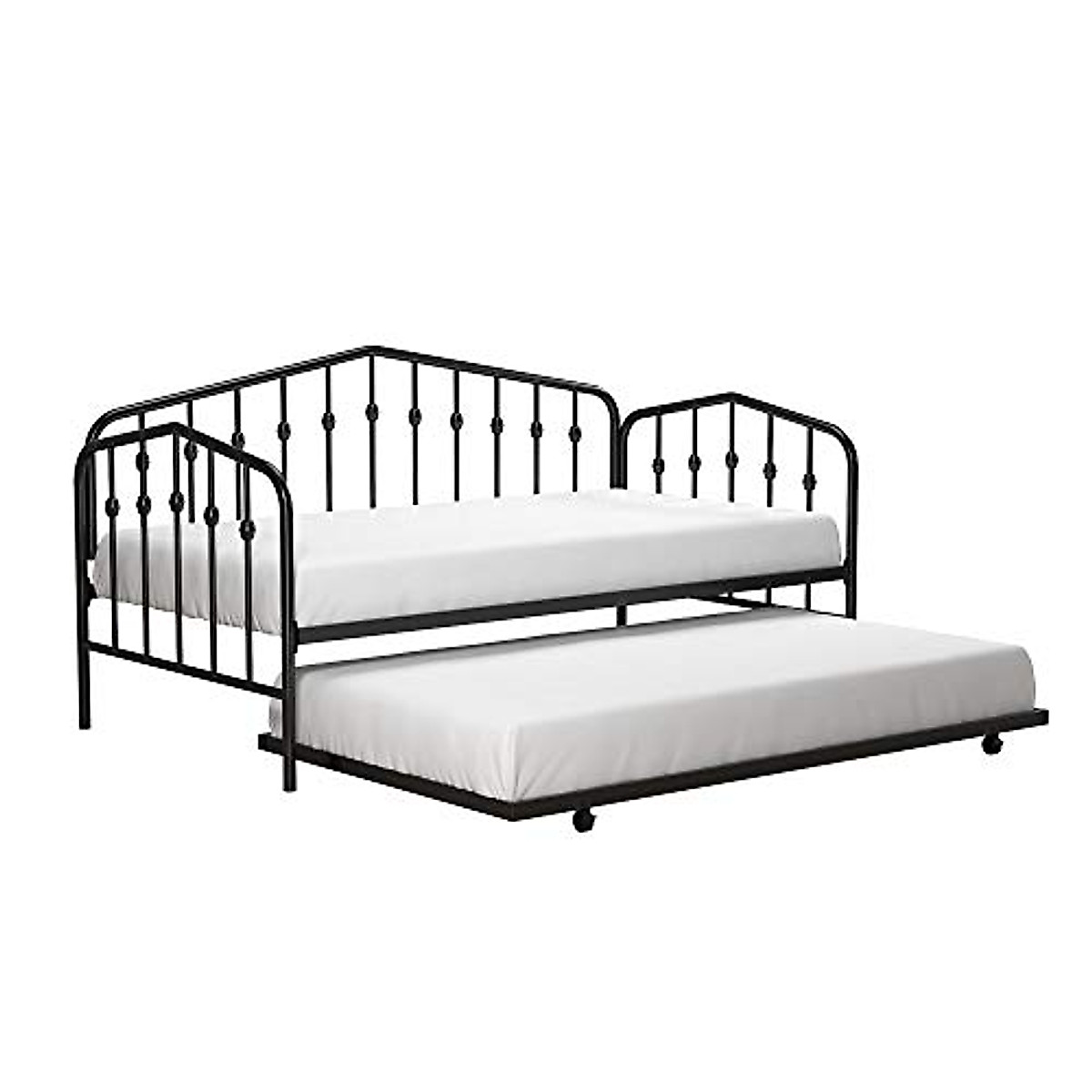 Novogratz Bushwick Metal Daybed & Trundle, Twin Size Frame, Black