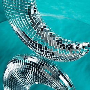 Valentines-Day Gift Disco Ball Moon-Shaped - Disco Balls Decor for Party,Room,Home,Bar,Hanging Disco Decor Retro-Reflective Disco Ball Lights Funky Home Decor(8 inch)