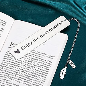 Bookmark with Chain 2023 Inspirational Graduation Retirement Wedding Christmas Anniversary Birthday Gifts for Women Men Her Him Boy Girl Kid Book Lover Boss Coworker Leaving Promotion New Dad Mom Gift