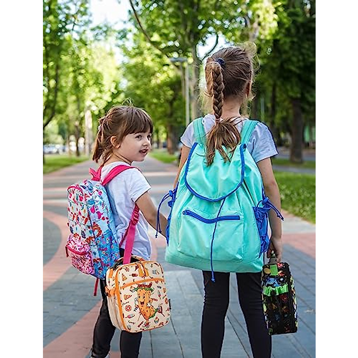 JOYHILL Kids Lunch Box, Insulated Lunch Bag for Teen Girl Boy, Lunch Boxes for Kids with Water Bottle Holder for School, Cute Lunchbox Kawaii Small Lunch Tote Toddler Grey