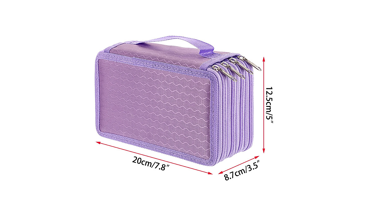 BTSKY Purple 72-Slot Pencil Organizer for Travel & Art