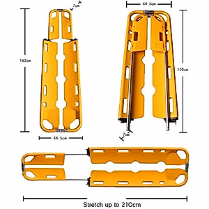 Youyaa Portable Travel Size Patient Transport Adjustable Light Weight Immobilization Board Folding Scoop Stretcher, EMS Medical Folding Emergency for Hospital Clinic Home Sports