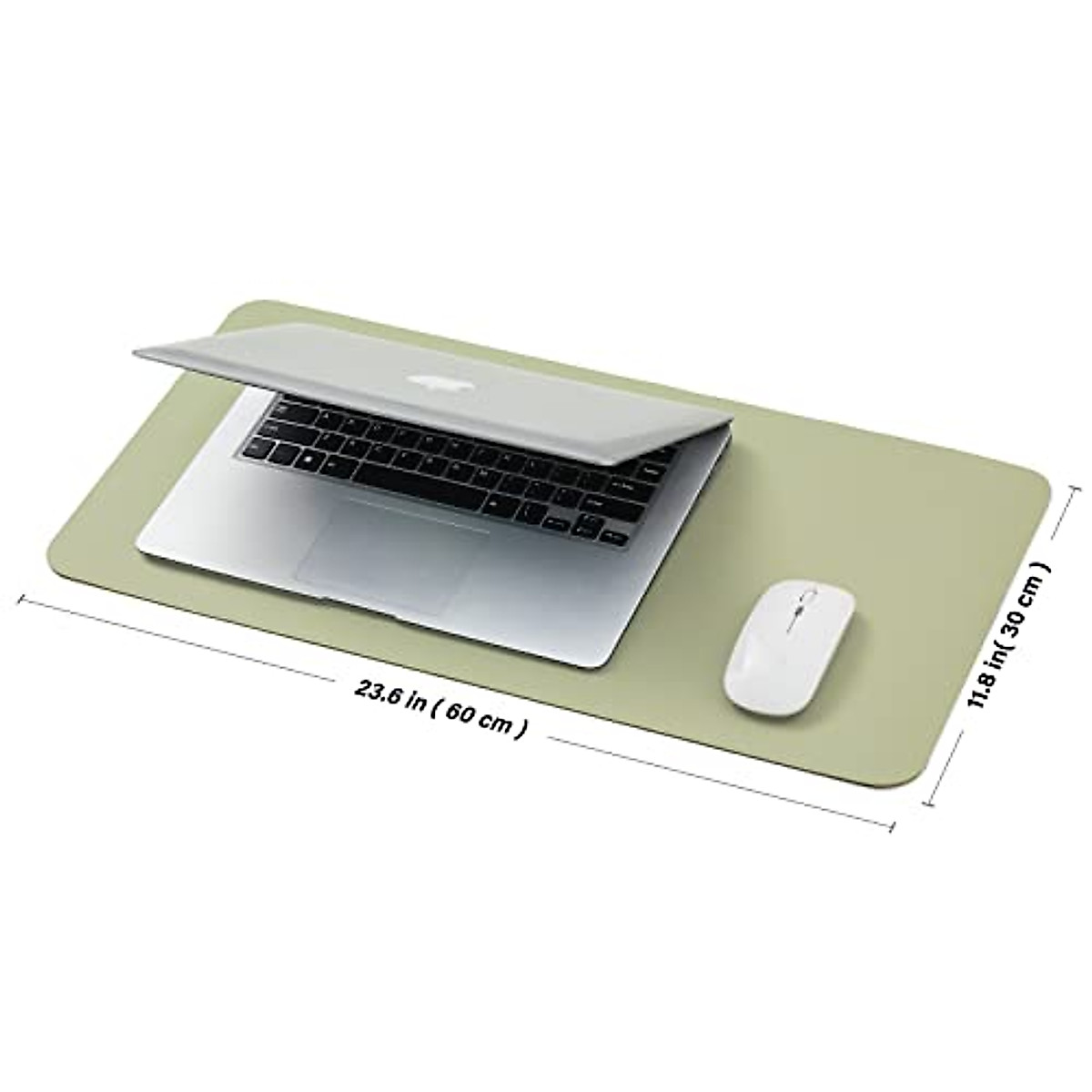 Compact Cork Desk Mat - Small Dual-Sided Desk Pad for Office and Home - Desk Organization and Accessories - Ideal for Large Mouse Pad and Small Desk Mats on Top of Desks(Light Green,23.6"x 11.8")