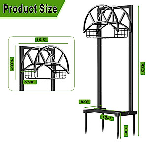Yalivon Garden Hose Holder Freestanding, Water Hose Holder Stand Holds 160-Feet Hose, Heavy Duty Hose Stand Hose Hanger Outdoor Hose Organizer Sturdy Garden Hose Storage Rack for Outside