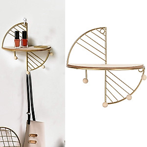 Cyrank Shelving Wall Mounted, Small Shelf for Wall Decorative Wall Shelves Floating Shelves for Bedroom No Drill Shelf Wall Decorations Gold