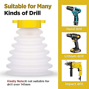 Houkiper Drill Dust Cover Collector Scalable Rubber Dustproof Dust Bowl Device Power Tool Utility Accessories for Electric Hammer