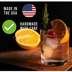 Personalized Etch 11oz Custom Whiskey Glass, Bourbon Glass, Engraved, Birthday Gifts for Men Dad Husband Groomsmen Gifts, Customized, Unique Customizable Message, Your Text Here