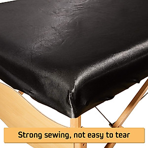 Massage Table Cover,Silky Massage Table Fitted sheets,Stain-Resistant,Reusable,Machine Washable Spa Bed Sheet(Massage Table Not Included) (black)…