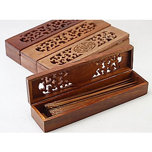 Black Temptation [Flower] Wooden Chopsticks Box Flatware Storage Box Cutlery Organizer Case