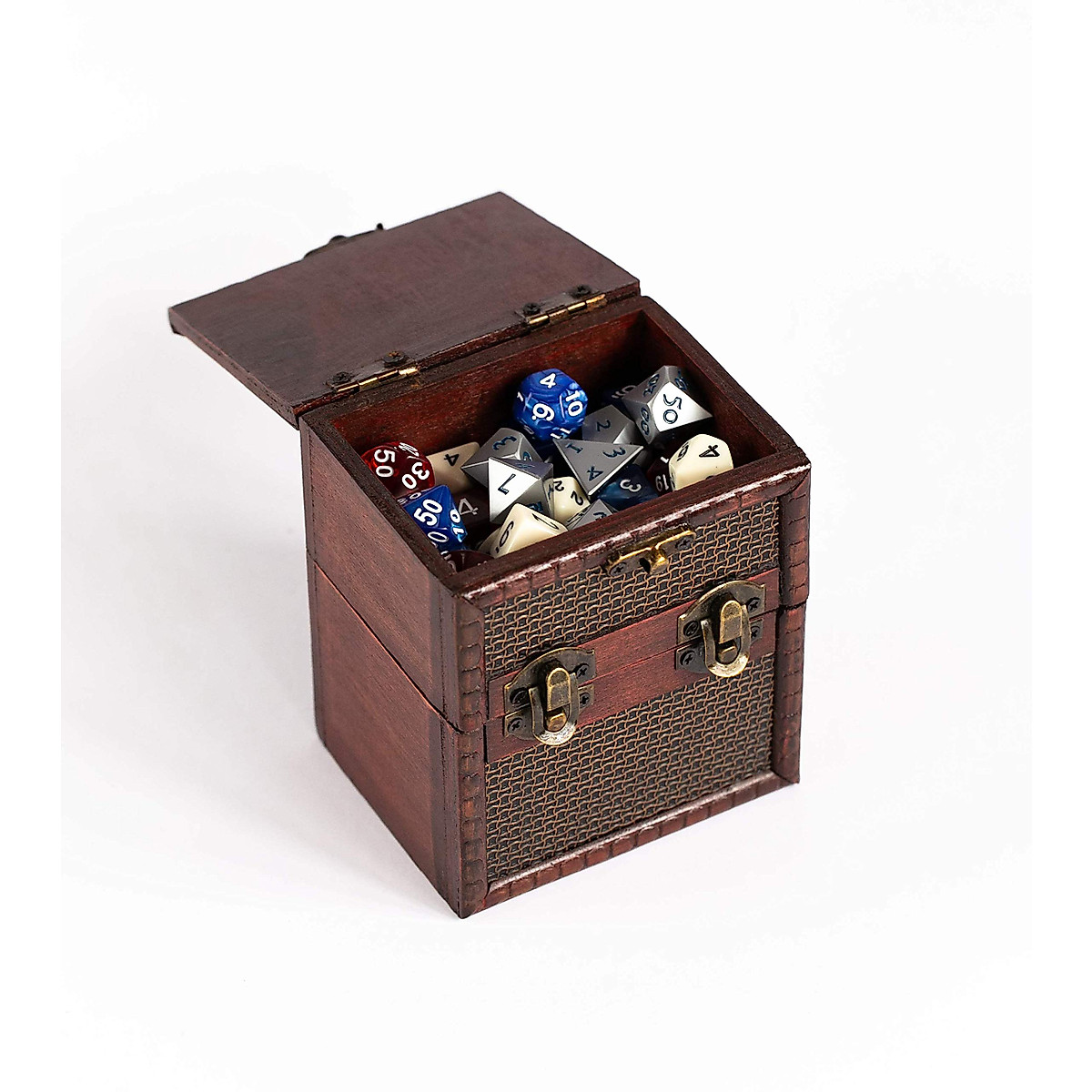 KakapopoTCG Elven Vault (Chainmail) Wood Deck and Counter Box Protector Sleeve Storage Trading Cards TCG MTG Magic FaB YGO EDH Commander Box FaB TCG PTCG Dice Box DnD Spell Box