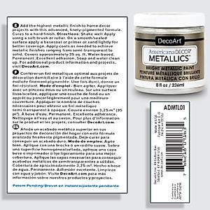 DecoArt Americana Décor Metallics Pearl Paint, 3 Pack 8oz Metallic Acrylic Paint - Water Based Multi Surface Paint for Arts and Crafts, Home Decor, Wall Decor