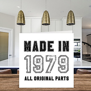 45th Birthday Card for Men Women Him Her - Made in 1979 All Original Parts - Funny Forty-Five Birthday Card for Dad Mom Brother Sister Uncle, 5.7 x 5.7 Inch Humor Greeting Cards