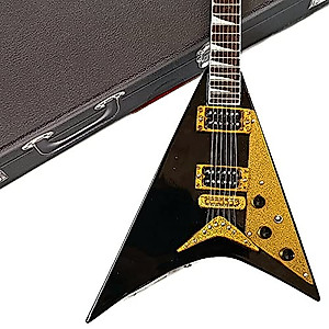 Axe Heaven RR-085 Randy Rhoads Black and Gold Concorde Flying V Mini Guitar