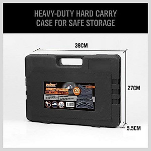 HORUSDY Ratcheting Combination Wrench Set, SAE & Metric, 20-piece, 1/4" to 3/4" & 6-18mm, CR-V Steel, with Carrying Case