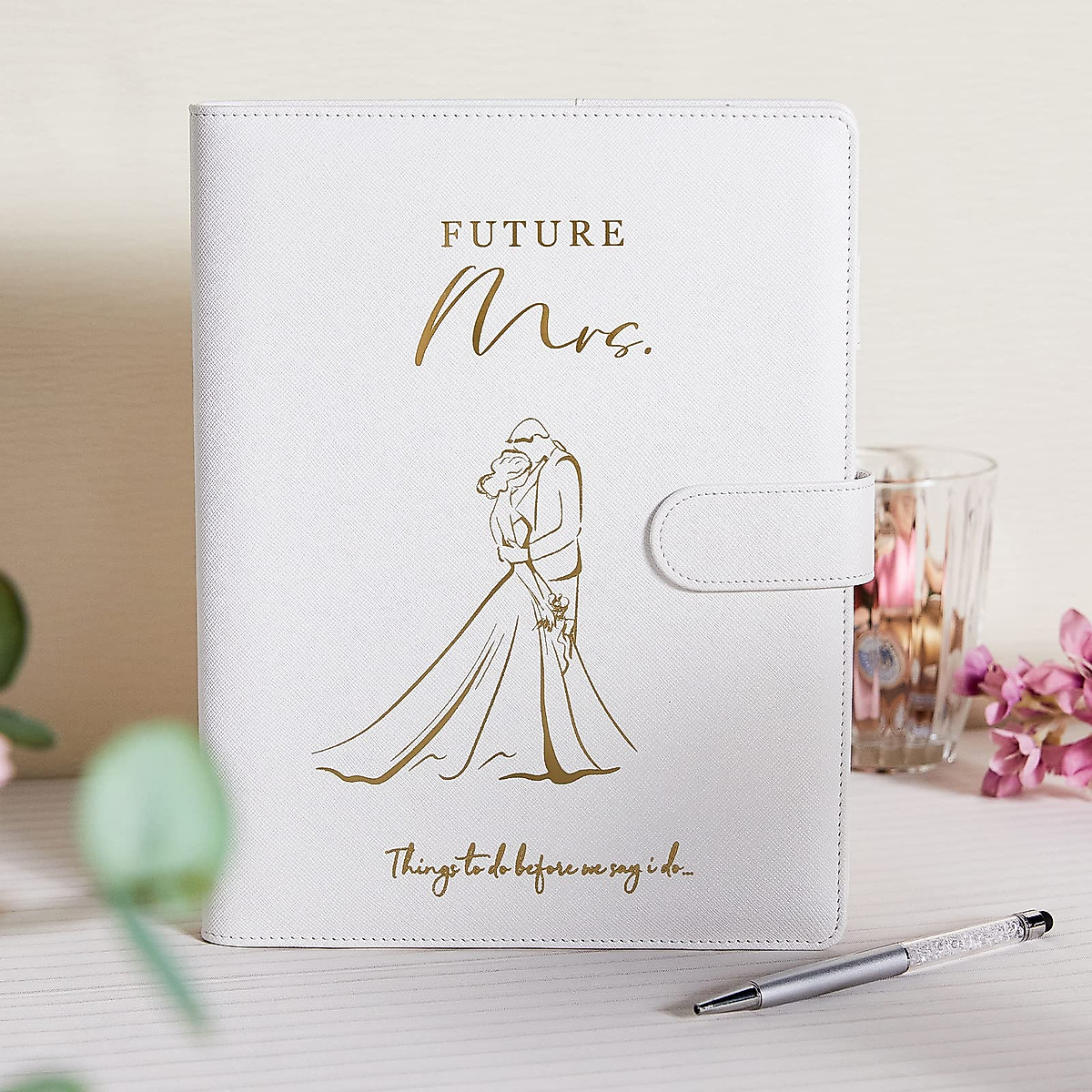 AW BRIDAL Wedding Planner Book and Organizer for The Bride To Be Gifts Future Mrs Gifts Engagement Gifts For Women∣Leather Hardcover Wedding Planning Book Budget Planner Binder with Pen and Gift Box