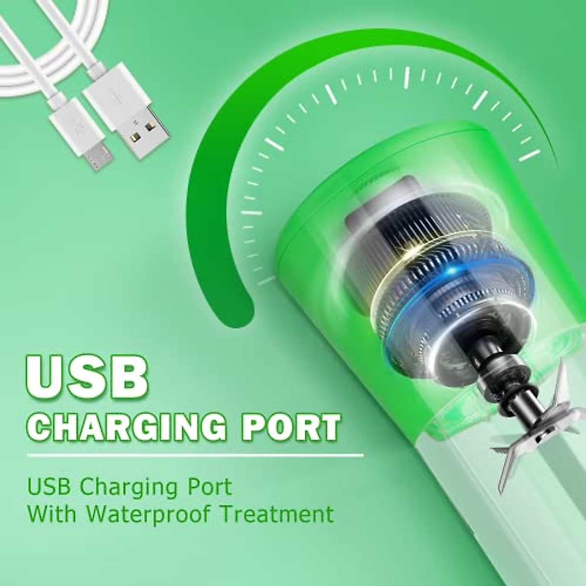 Portable Blender for Smoothies and Shakes,USB Rechargeable with 6 Stainless Steel Blades,Mini Blender with One Touche Operation,Made with BPA-free Material,Handheld Personal Size Blender for Kitchen,Travel and Sport