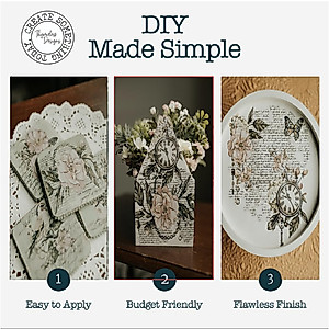 Rub on Transfers for Crafts and Furniture | 3 Design Sheets 6”x 12” | Home Decor Transfers | Furniture and Craft Decals | by Thymeless Designs (Memories of Paris)