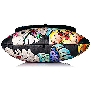 Anna by Anuschka womens Anna Anuschka, Handpainted Leather Medium Flap Body-lovely Leaves Cross Body Handbag, Lovely Leaves, One Size US