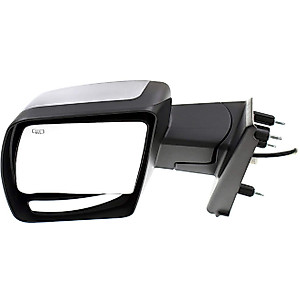 Kool Vue Driver Side Power Heated Mirror for Nissan NV2500 NV3500 NV1500 2012-2021 Manual Fold With Spotter Glass; Without Signal Light Chrome