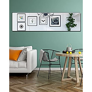 Unbreakable Full Length Mirror Wall Tiles,Shatterproof Plexiglass Full Body Mirror,Extra Thick1/8",12"x12"x4Pcs,Closet Mirrors for Bedroom,Gym Mirrors for Home Gym,Peel and Stick Mirrors For Wall