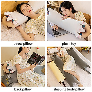 chilsoby Long Cat Plush Body Pillow, 43.3 inch Cartoon Stuffed Animals Cat Plushie, Soft Cat Plush Throw Pillow Cute Kitten Plush Doll Toy Gift for Kids Girls Girfriend