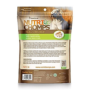 NutriChomps Dog Chews, 6-inch Twists, Easy to Digest, Long Lasting, Rawhide-Free Dog Treats, 15 Count, Real Chicken flavor