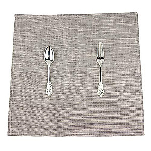 INFEI Vintage Grain Cotton Linen Blended Dinner Cloth Napkins - Set of 12 (17 x 17 inches) - for Events & Home Use (Brown)