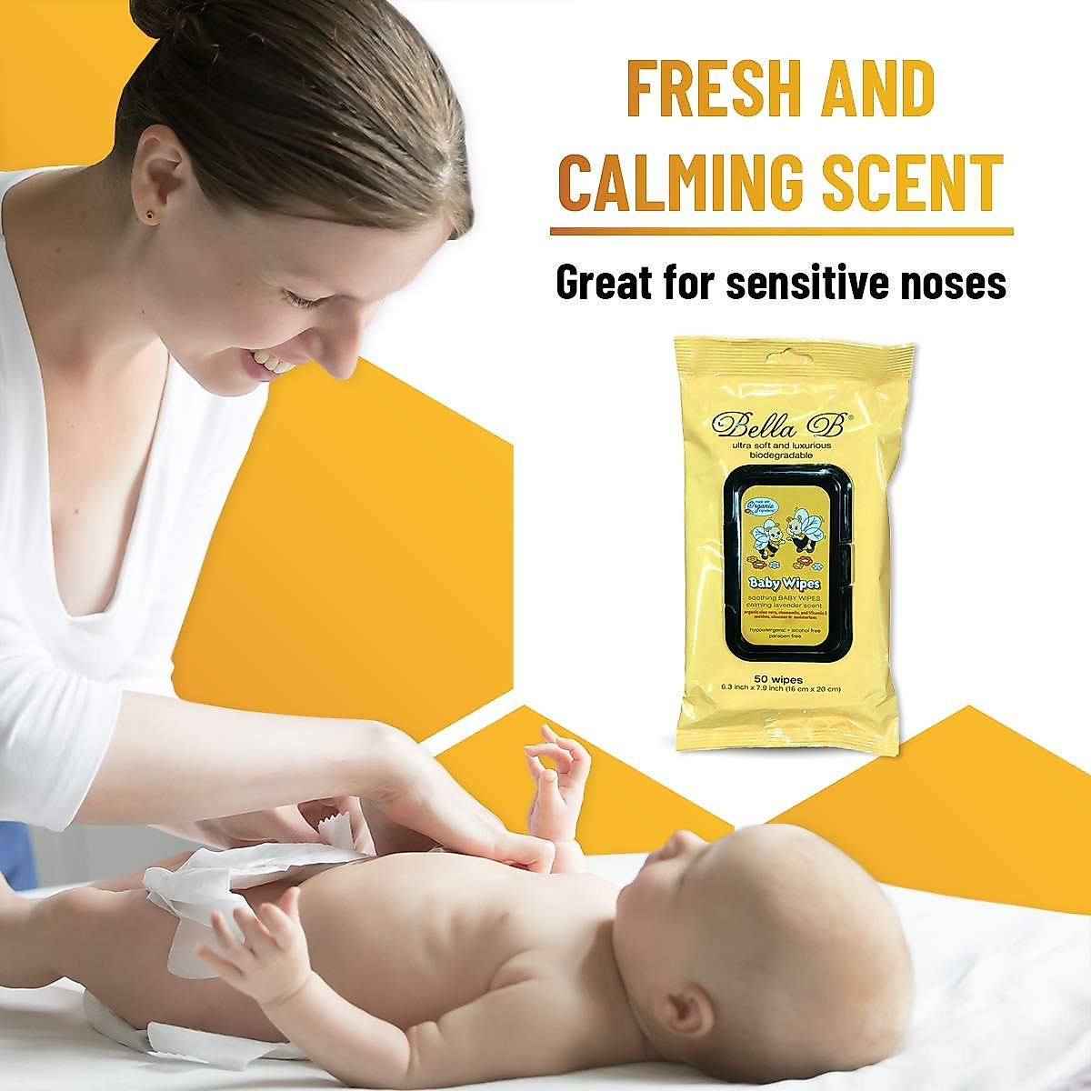 BELLA B Baby Diaper Wipes Bundle 3-Piece - Natural Baby Wipes - Organic Baby Wipes - Baby Cleaning Wipes - Soothing Wipes - Diapers Wipes - Infant Wipes - Alcohol-Free Baby Wipes Natural