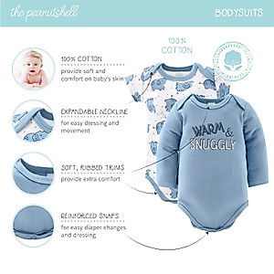 The Peanutshell Baby Layette Gift Set for Baby Boys - 30 Piece New Born Baby Boy Gift Set, Baby Clothes & Newborn Essentials Must Haves - Newborn Baby Boy Clothes 0-3 Months - Elephant Blue