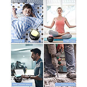 4-in-1 White Noise Sound Machine + Night Light for Kids Baby Adults, 42 Natural Soothing Sounds for Sleeping, Auto-Off Timer, Dual Alarm Clock for Bedroom Office Home, 16 Volume, 2 USB Charger Ports