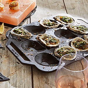 Sur La Table Cast Iron Oyster Pan, 12 Cavity, Black