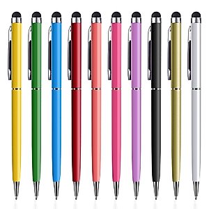 Stylus Pens for Touch Screens, Stylus Pen 10-Pack High Precision Capacitive 2 in 1 Stylus Ballpoint Stylists Pens Universal for iPhone iPad Tablet Laptop Kindle Samsung Galaxy All Touch Screens Device