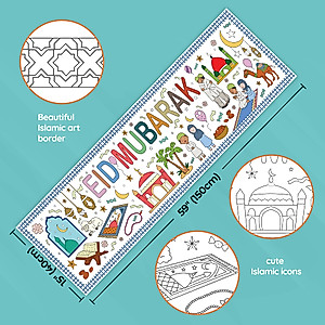 Eid Mubarak Colouring Poster - Fantastic Eid Gift for Kids and Eid Crafts for Kids - Lovely Eid favor and Islamic Gift for Kids - Great Eid Decoration Islamic Art Eid Art and Eid Banner and Present