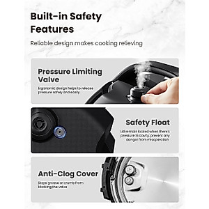 COMFEE’ 9-in-1 Electric Pressure Cooker 14 Presets Instant Multi Cooker Olla de Presion Non-Stick Pot Yogurt Maker Rice Cooker Slow Cooker Sauté Steamer 6 Quarts Black, Aluminum