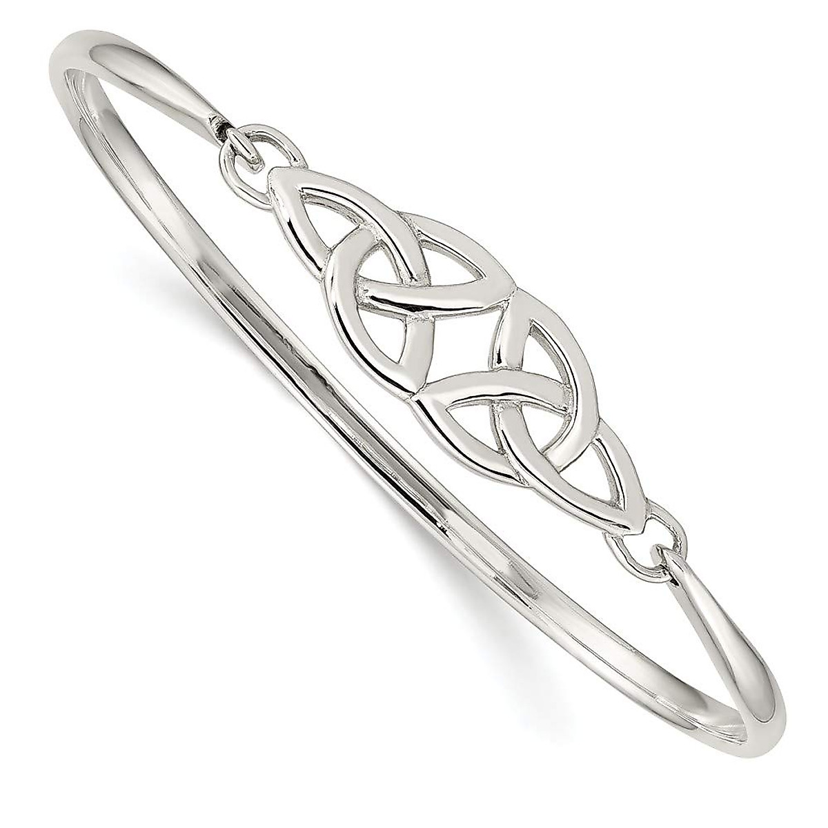 Solid 925 Sterling Silver Celtic Knot Irish Claddagh Bangle Cuff Bracelet