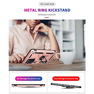 SKTGSLAMY for Galaxy A02S Phone Case,Galaxy A02S Case with Screen Protector,[Military Grade] 16ft. Drop Tested Cover with Magnetic Kickstand Car Mount Protective Case for Samsung A02S, Rose Gold