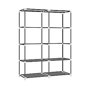 YOUUD Wardrobe Storage Closet Clothes Portable Wardrobe Storage Closet Portable Closet Organizer Portable Closets Wardrobe Closet Organizer Shelf Wardrobe Clothes Organizer Standing Closet Grey
