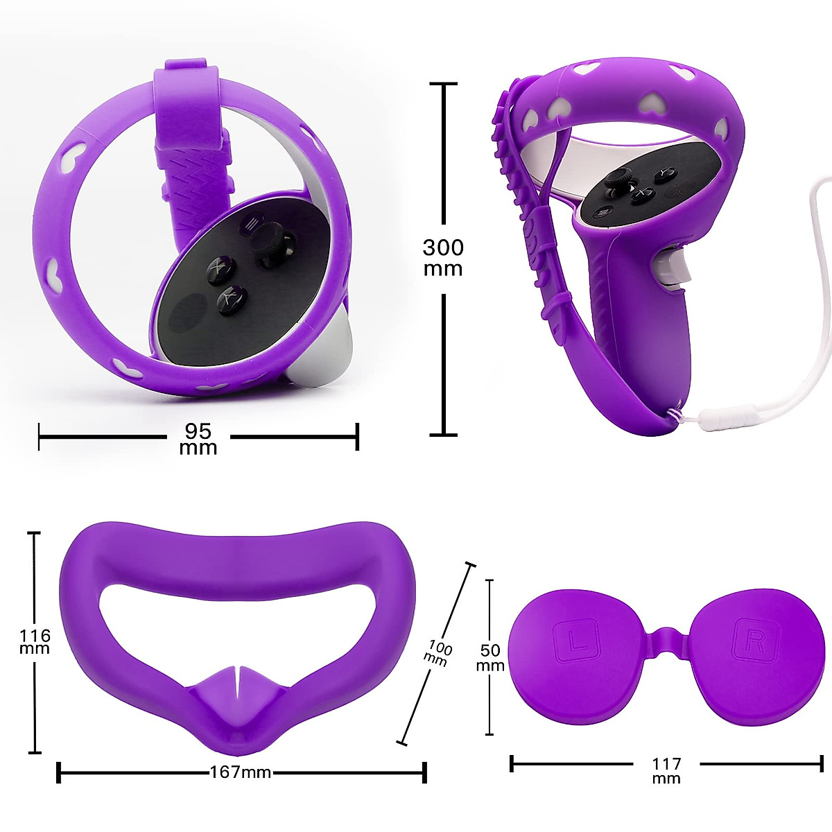 fanluoqi Silicone Cover Set for Accessories,includ face Cover,Lens Cover,Control Grips Cover and 3 in 1 Gifts