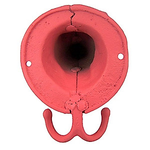 Home Originality Pink Pig Head Cast Iron Wall Hook 5 1/2 Inch