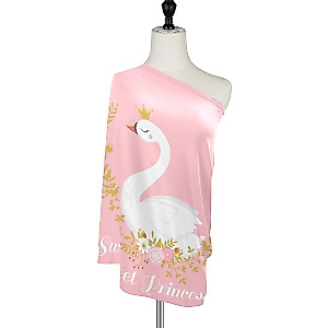 Cute Swan Princess Baby Car Seat Covers Canopy Nursing Cover Breastfeeding Scarf Soft Breathable Stretchy Coverage Infant Stroller Cover Multi Use for Boys Girls Babies