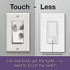 Lutron Maestro LED+ Motion Sensor Dimmer Switch | No Neutral Required | MSCL-OP153M-WH | White